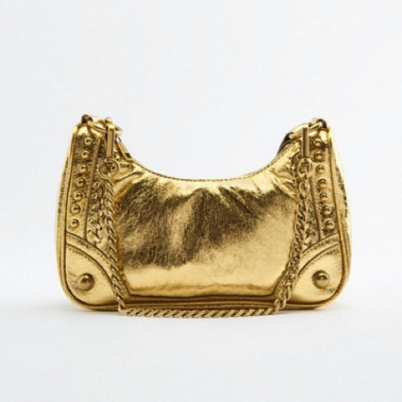 Zara | Bags | Zara Gold Rocker Crossbody Nwt | Poshmark
